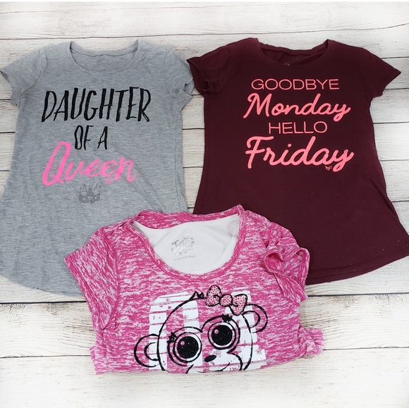 Justice | Shirts & Tops | Justice Girls 3 Pack Graphic Print Tshirts ...